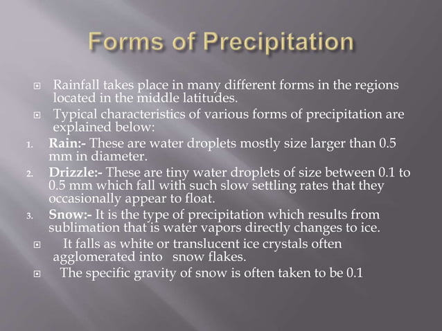 Precipitation, types and their different forms. | PPTX