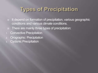 Precipitation, types and their different forms. | PPTX