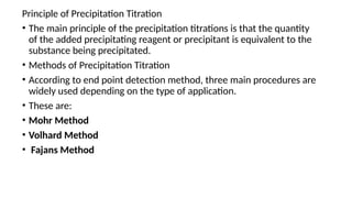 Precipitation titrations bpharm 1 semister | PPT