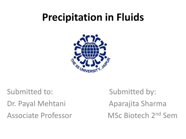 Precipitation in fluids | PPT