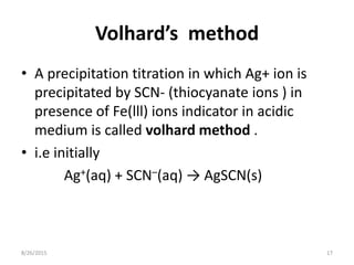 Precipitation titration | PPTX