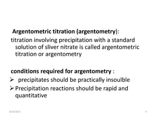 Precipitation titration | PPTX