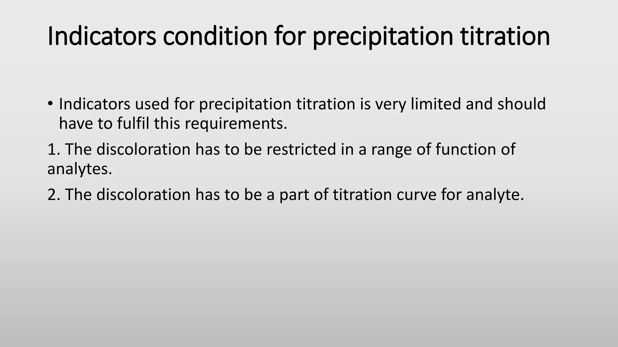 A presentation on precipitation titration & its implication On ...