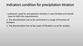 A presentation on precipitation titration & its implication On ...