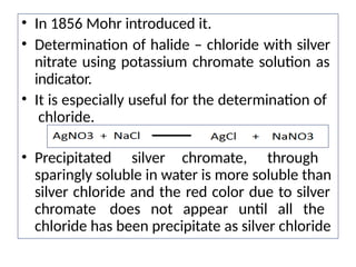 Argentometric or Precipitation titrations | PPTX