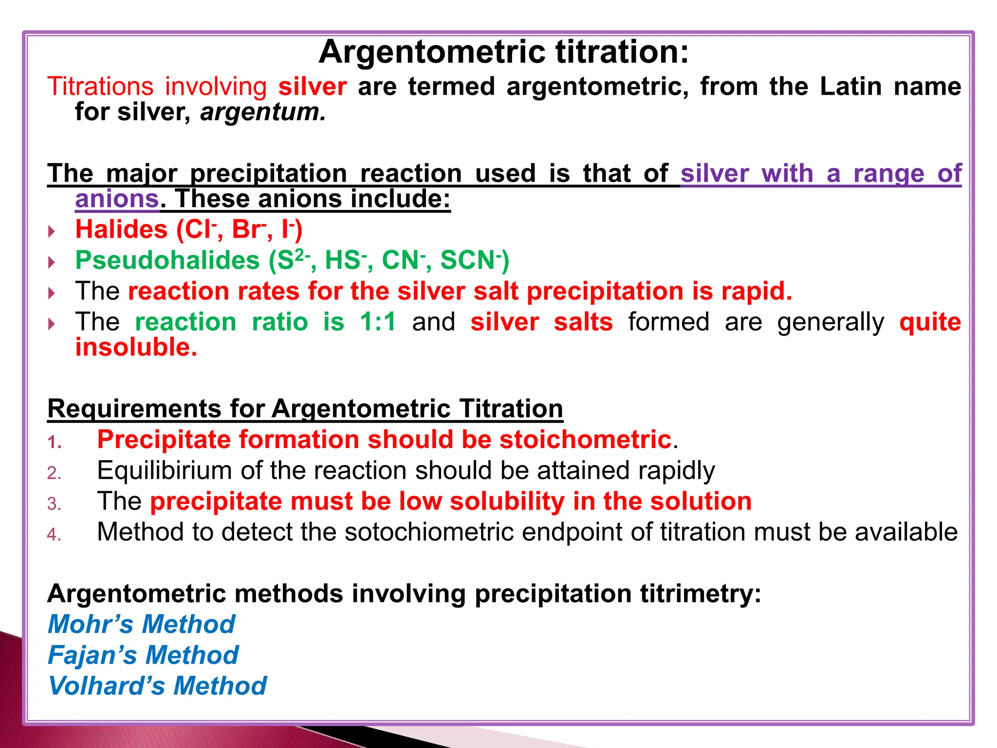 Precipitation titrations | PPTX