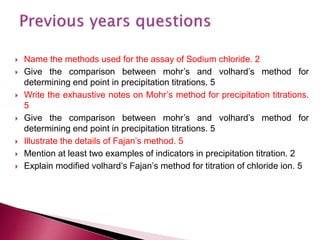 Precipitation titrations | PPTX