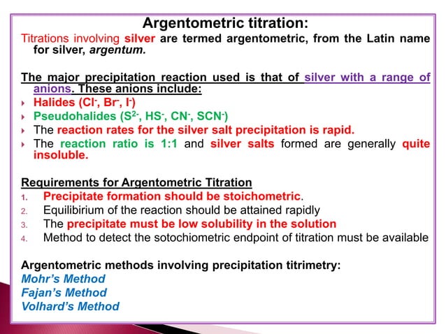 Precipitation titrations | PPTX