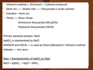 Precipitation titrations - D.Pharma.pptx | Chemistry | Science