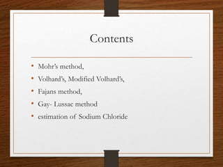 Precipitation titrations - D.Pharma.pptx | Chemistry | Science