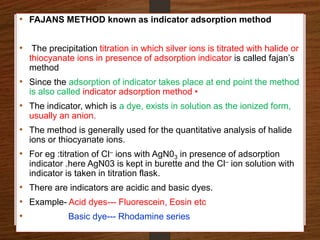 Precipitation titrations - D.Pharma.pptx | Chemistry | Science