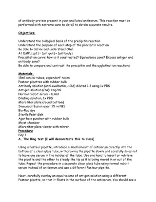 Precipitin protocol | PDF
