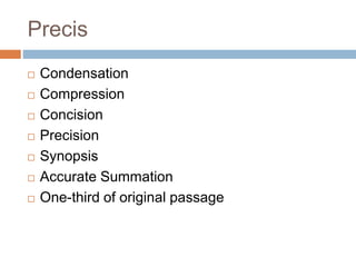 Precis | PPT