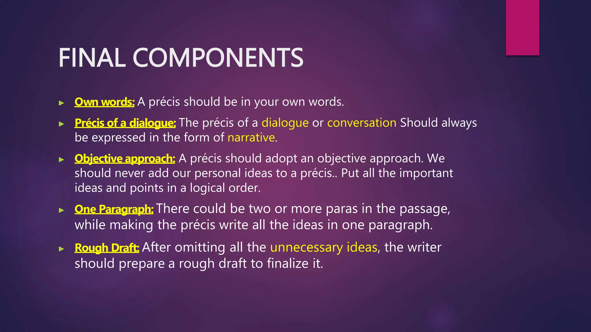 Precis Writing; An art of writing summary.pptx