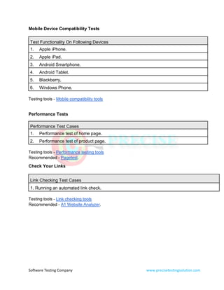 Ecommerce Website Testing Checklist | PDF