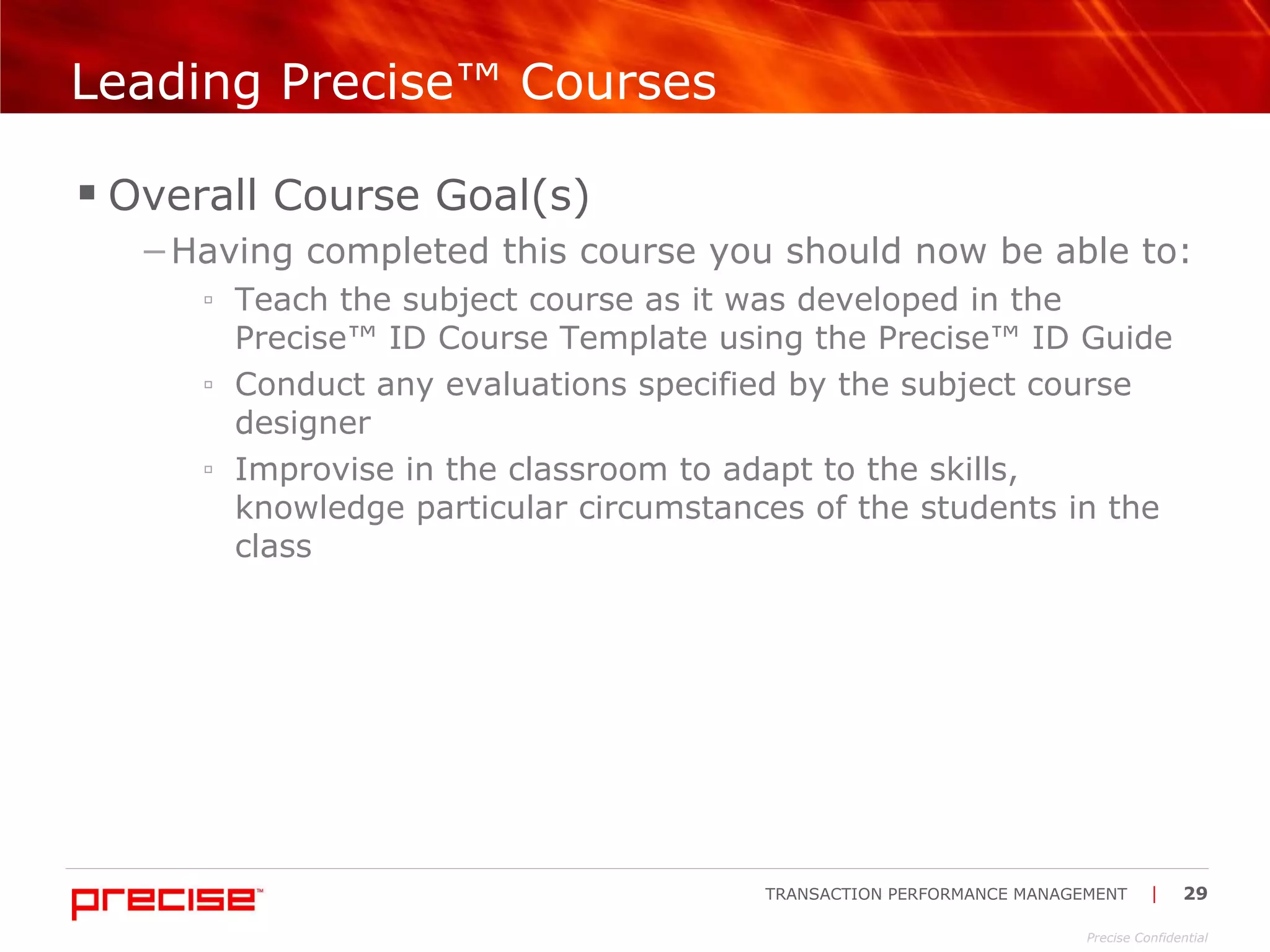 Precise Train the Trainer Course Materials | PPT