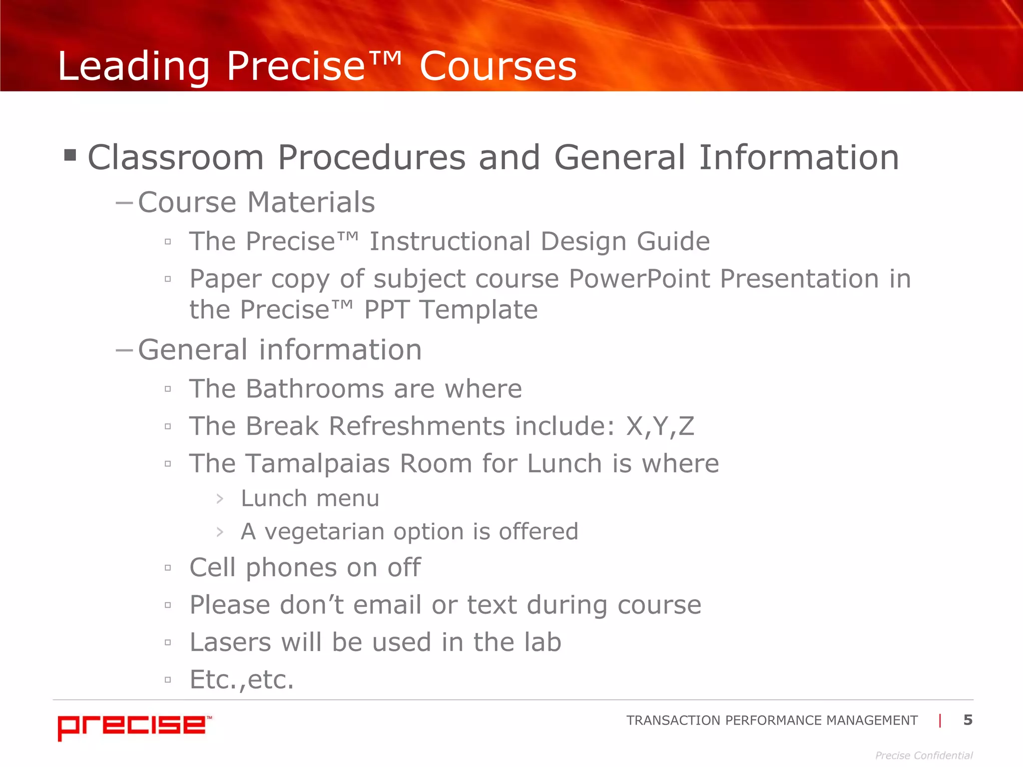 Precise Train the Trainer Course Materials | PPT