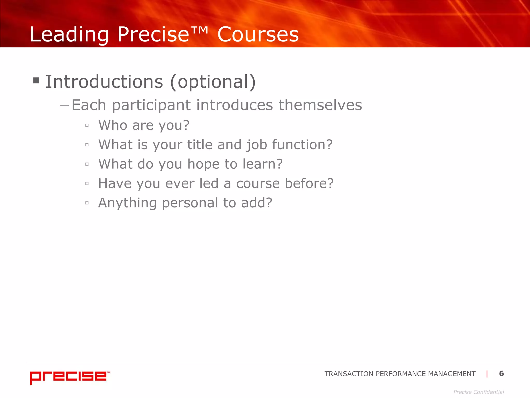 Precise Train the Trainer Course Materials | PPT