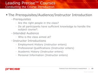 Precise Train the Trainer Course Materials | PPT