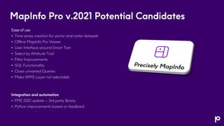 Precisely MapInfo Pro v2019 and Roadmap | PDF