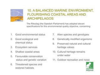 Specifications of the 16 environmental quality objectives | PPT