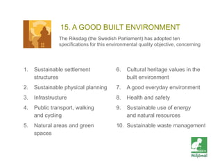 Specifications of the 16 environmental quality objectives | PPT