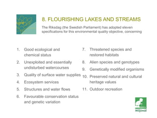 Specifications of the 16 environmental quality objectives | PPT
