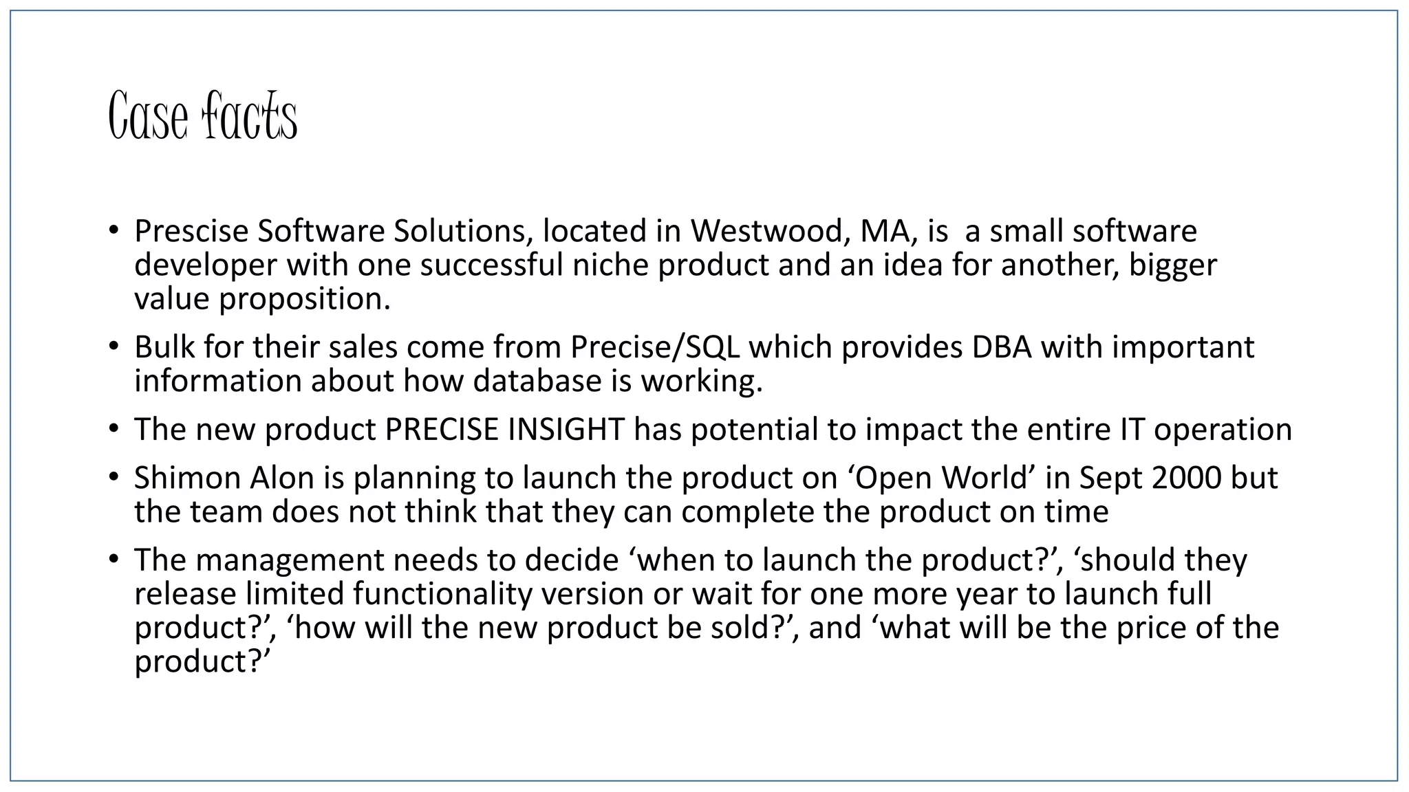 Precise software solutions case | PPTX