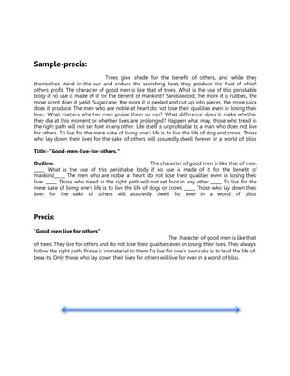 Good Men Live For Others Precis Writing -hmftj | PDF