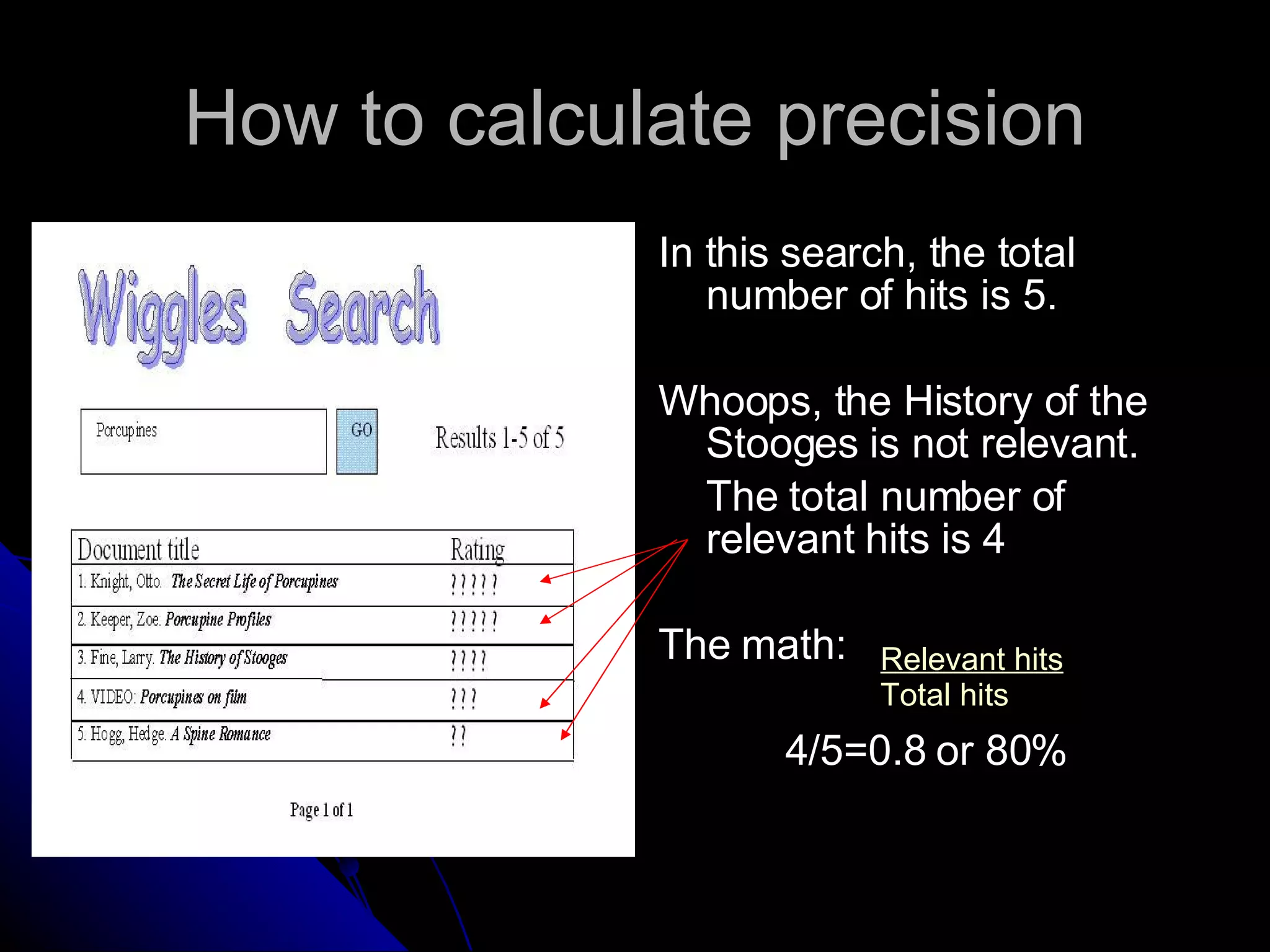 Calculating precision | PPT