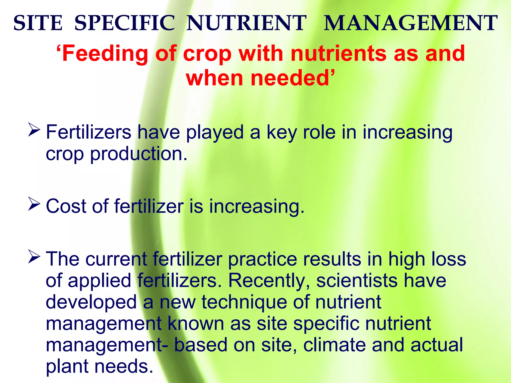 Precision agriculture in relation to nutrient management by Dr. Tarik Mitran | PPT