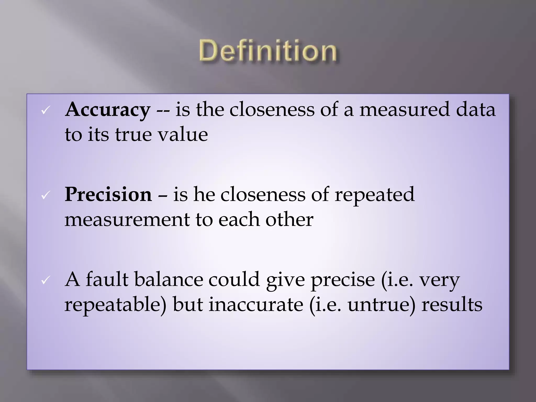 Precision and accuracy, science, lab report, terminology | PPT