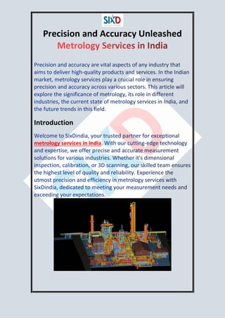 Precision and Accuracy Unleashed Metrology Services in India | PDF