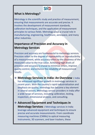 Precision and Accuracy Unleashed Metrology Services in India | PDF