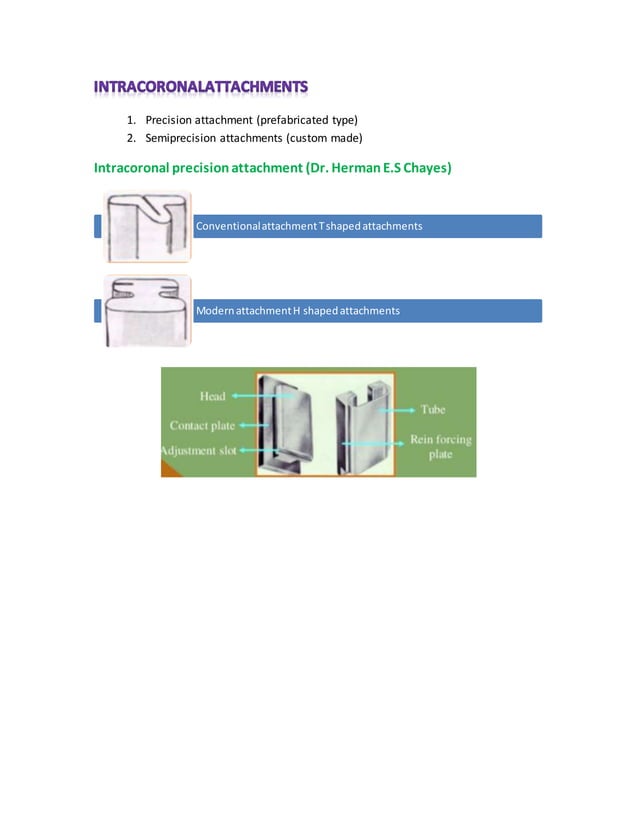 Precision attachments | DOCX | Dental Health | Diseases and Conditions