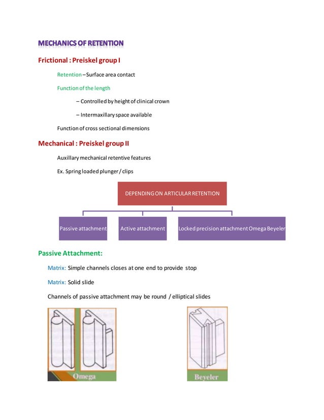 Precision attachments | DOCX | Dental Health | Diseases and Conditions