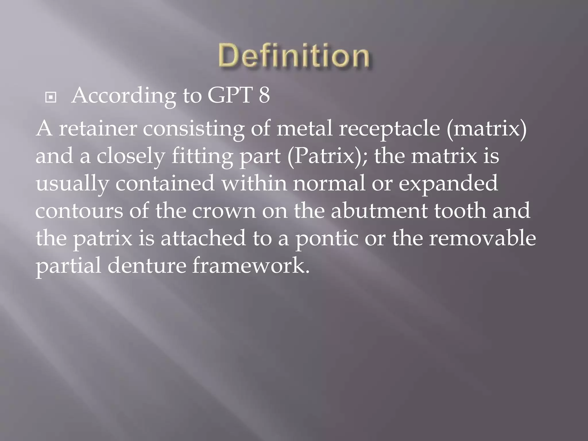 Precision attachments | PPTX