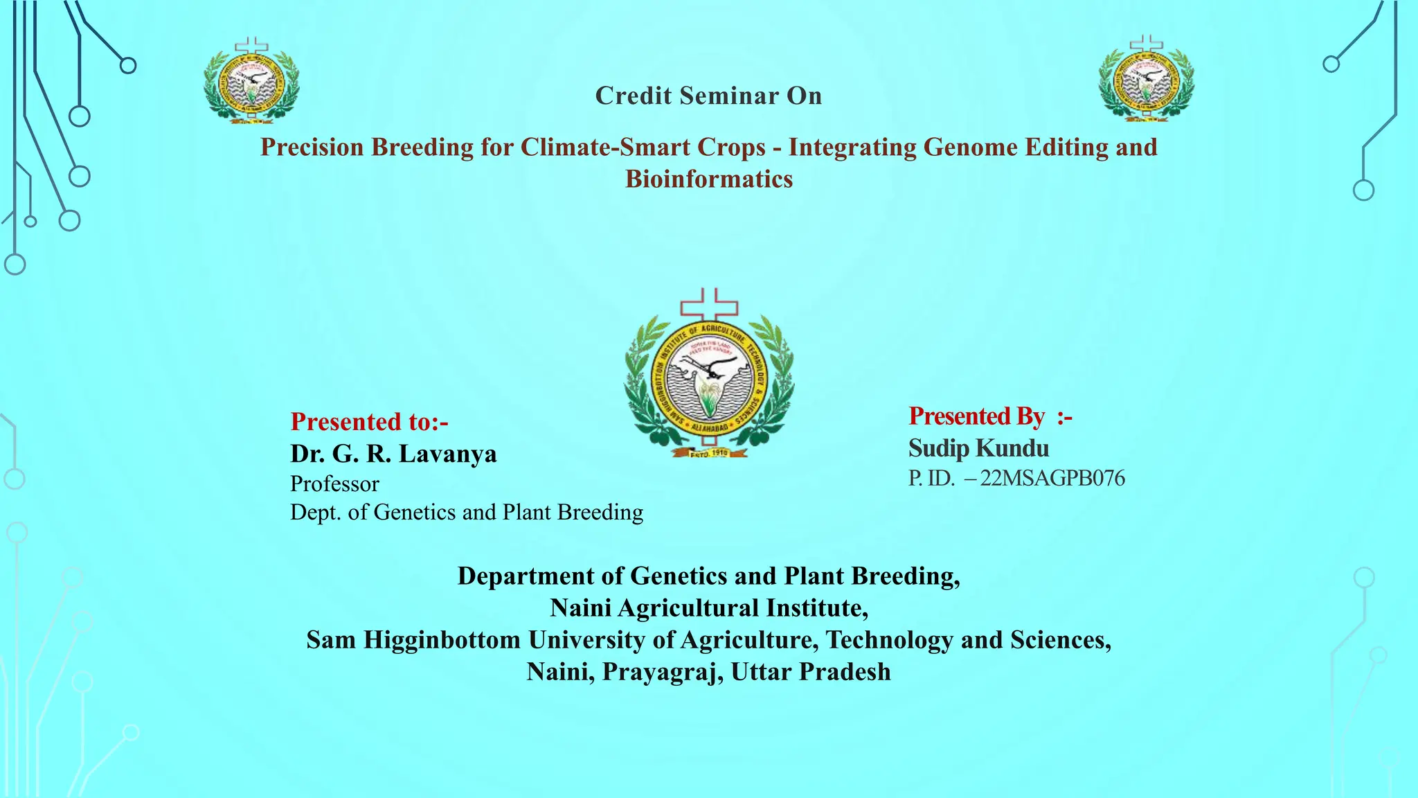Precision Breeding for Climate-Smart Crops - Integrating Genome Editing ...