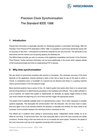 Precision clock synchronization_wp | PDF