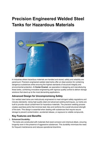 Precision Engineered Welded Steel Tanks for Hazardous Materials.docx
