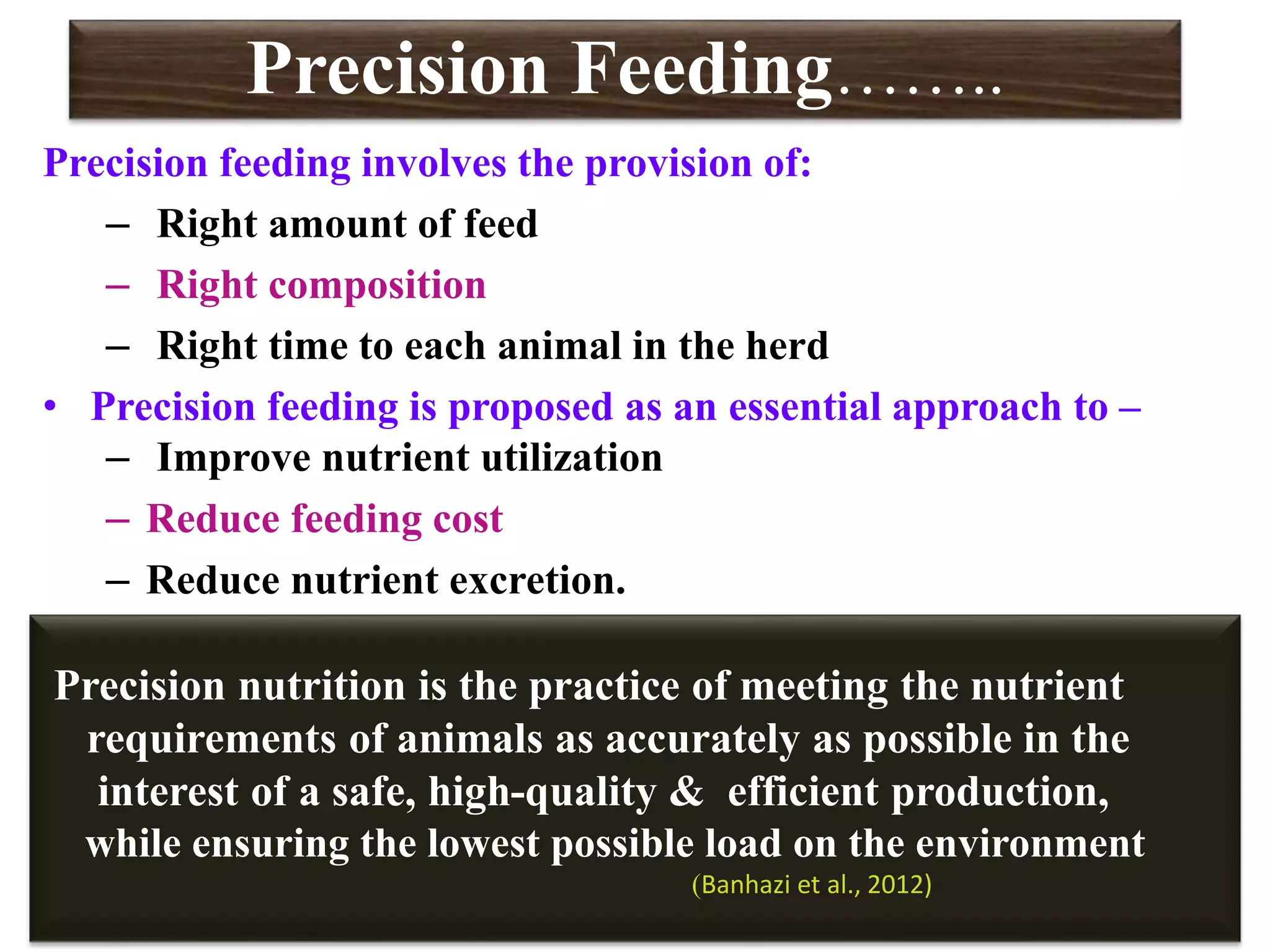 Precision feeding in livestock | PPTX