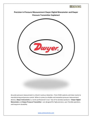 Precision in Pressure Measurement Dwyer Digital Manometer and Dwyer ...