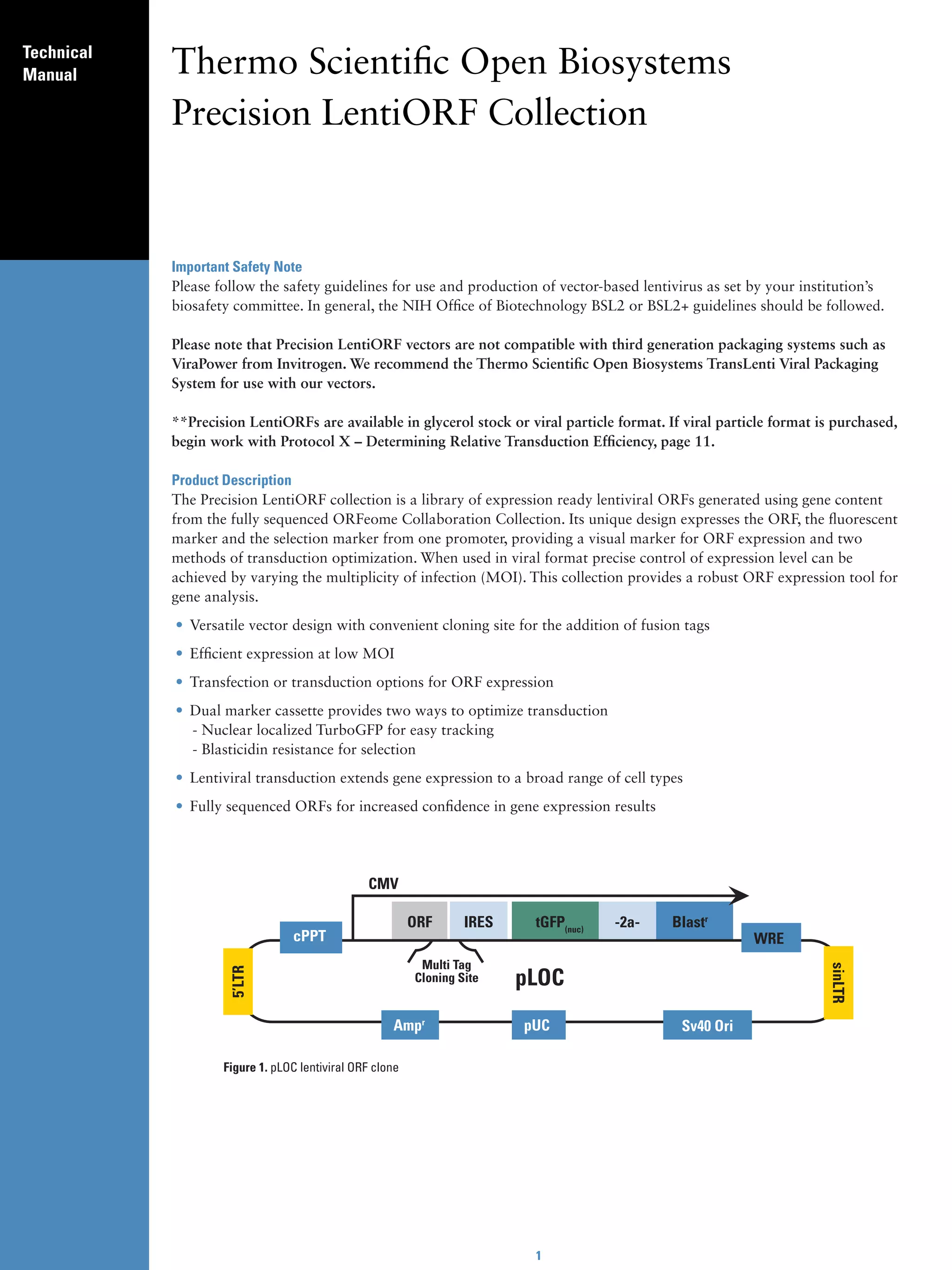 Precision Lenti Orf Technical Manual | PDF
