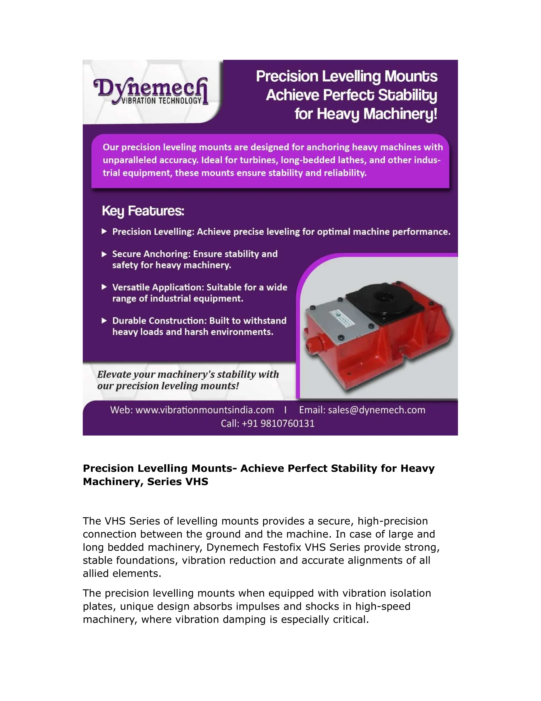 Precision Levelling Mounts- Achieve Perfect Stability for Heavy ...