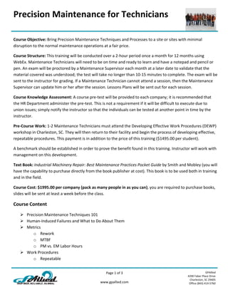 Precision Maintenance Web Series | PDF