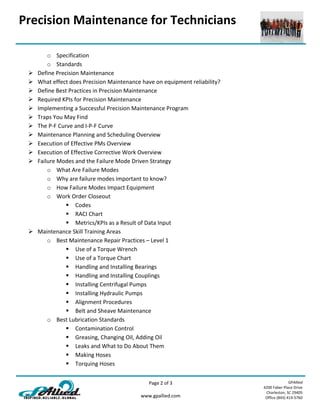Precision Maintenance Web Series | PDF
