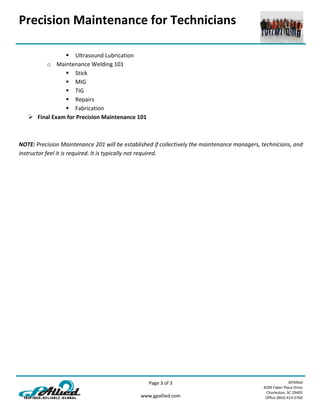 Precision Maintenance Web Series | PDF