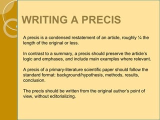 Precis writing | PPT