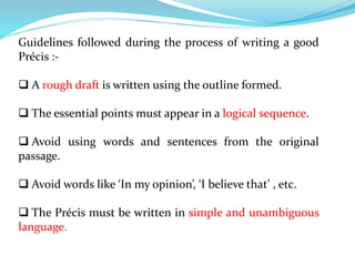 Precis writing | PPTX
