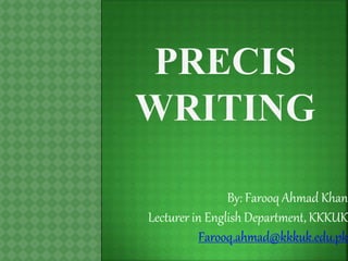 precis writing. | PPT